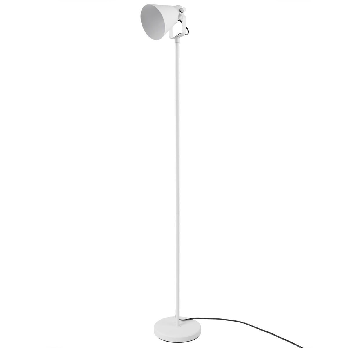 Mainstays 64in Adjustable Head White Floor Lamp with Shade for Living ...