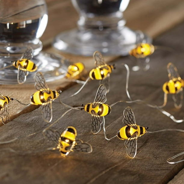 Mainstays 6ft Bumble Bee Indoor LED Fairy String Lights with Battery ...