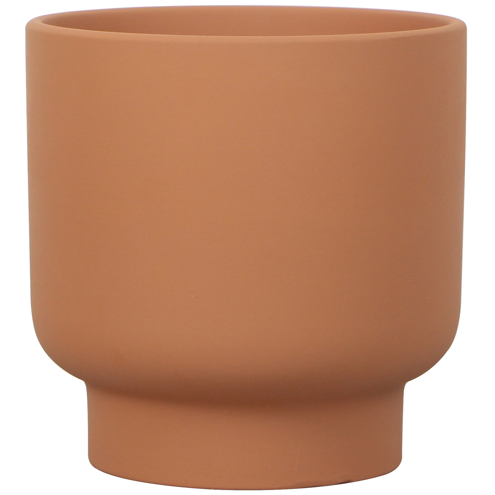 Mainstays 6in Petra Terra Round Planter, Terracotta Indoor Wide Plant ...