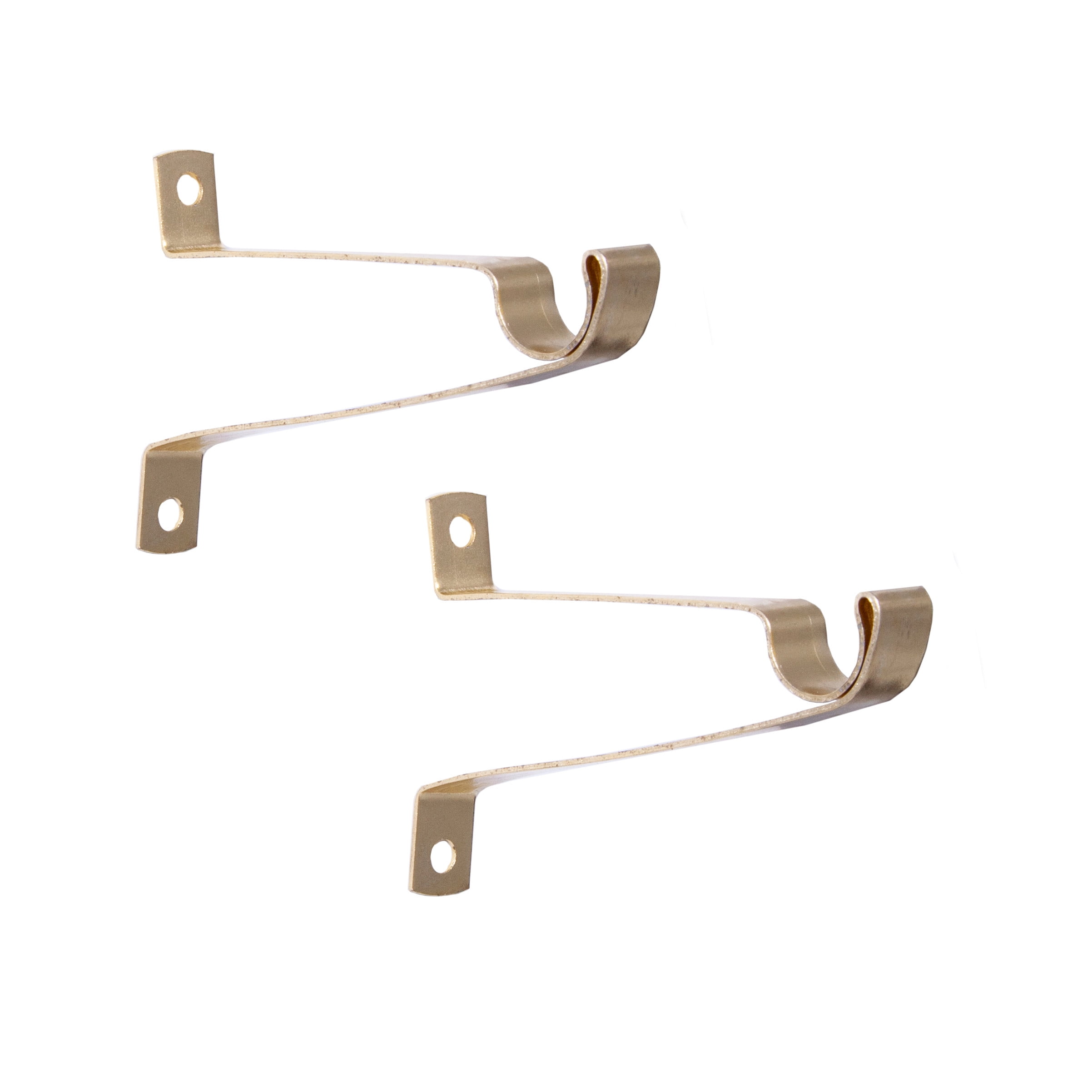Mainstays Brass Finish Petite Cafe Curtain Rod Brackets Set of 2 for 7/ ...