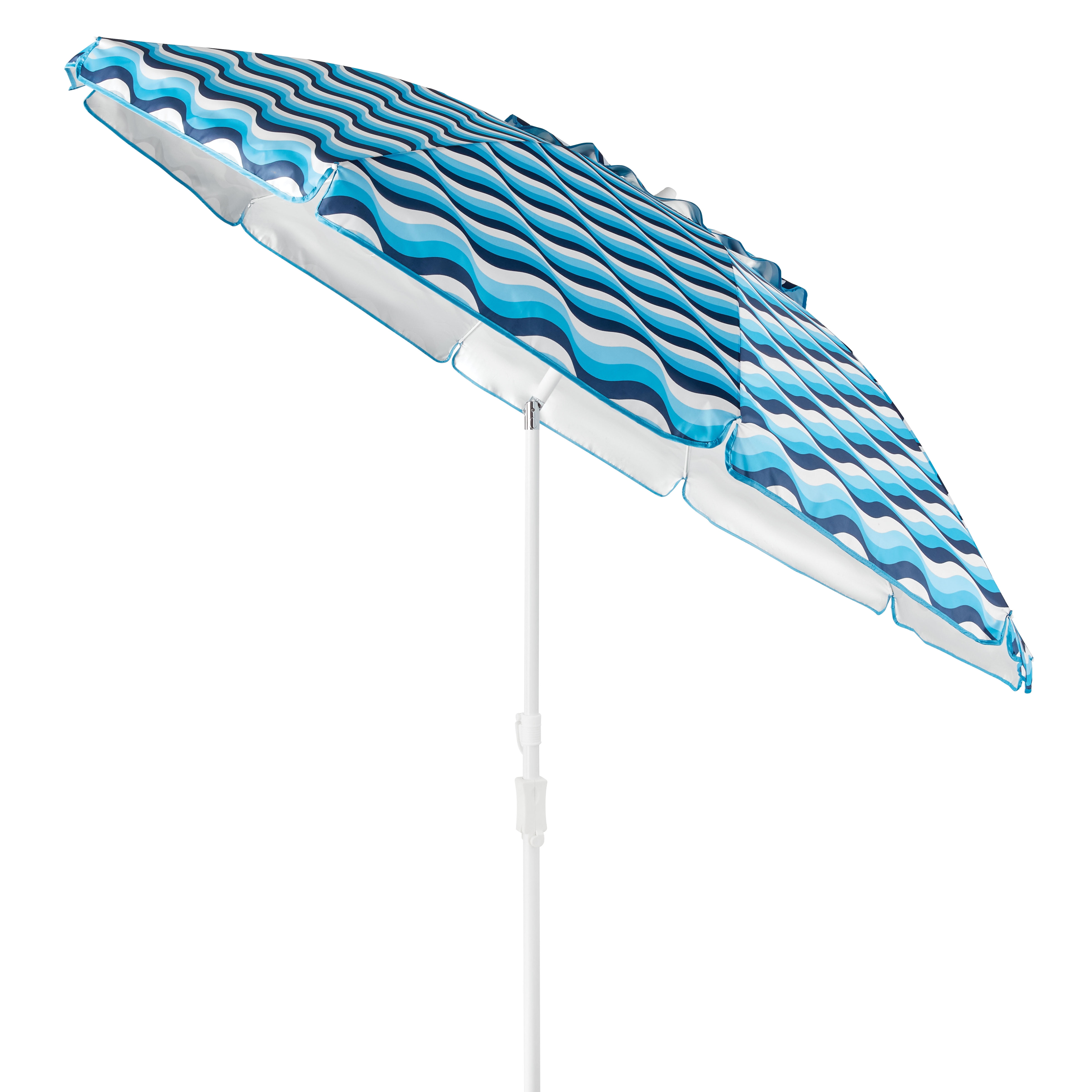 Mainstays Beach Umbrella with Tilt Sand Anchor 7.5 ft UV 50+ Sun ...