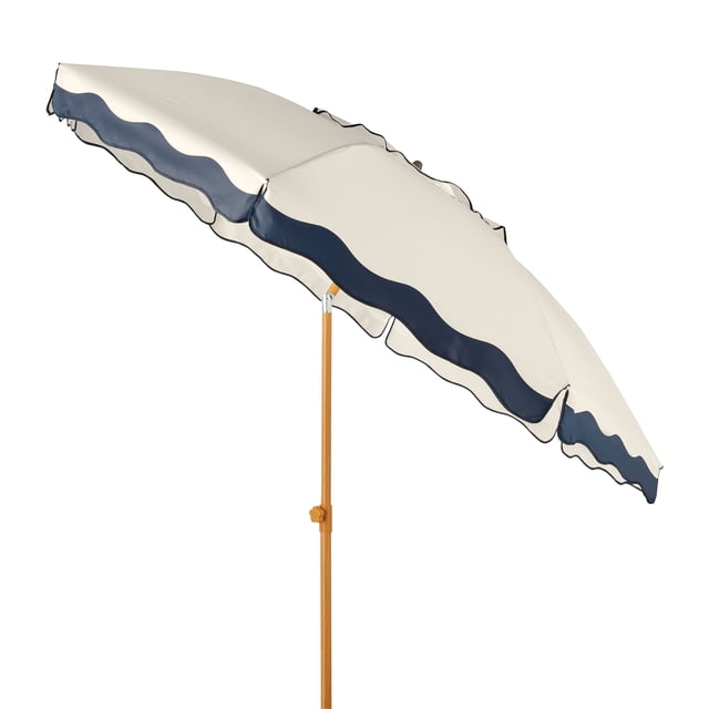 Mainstays 7.5' Resort Beach Umbrella with Tilt, Sand Anchor, Cream ...