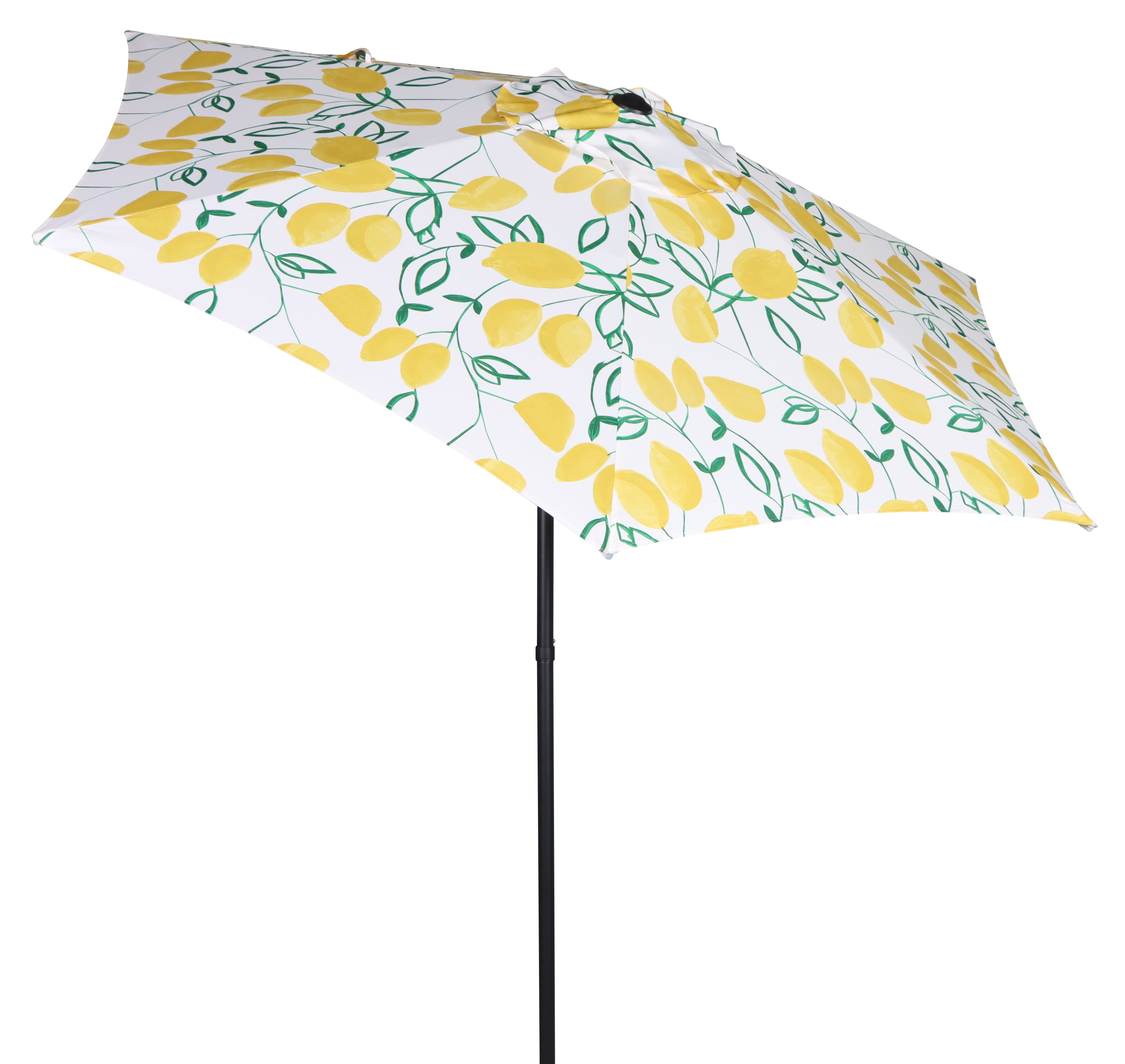Mainstays 7.5ft Lemon Print Round Outdoor Tilting Market Patio Umbrella ...