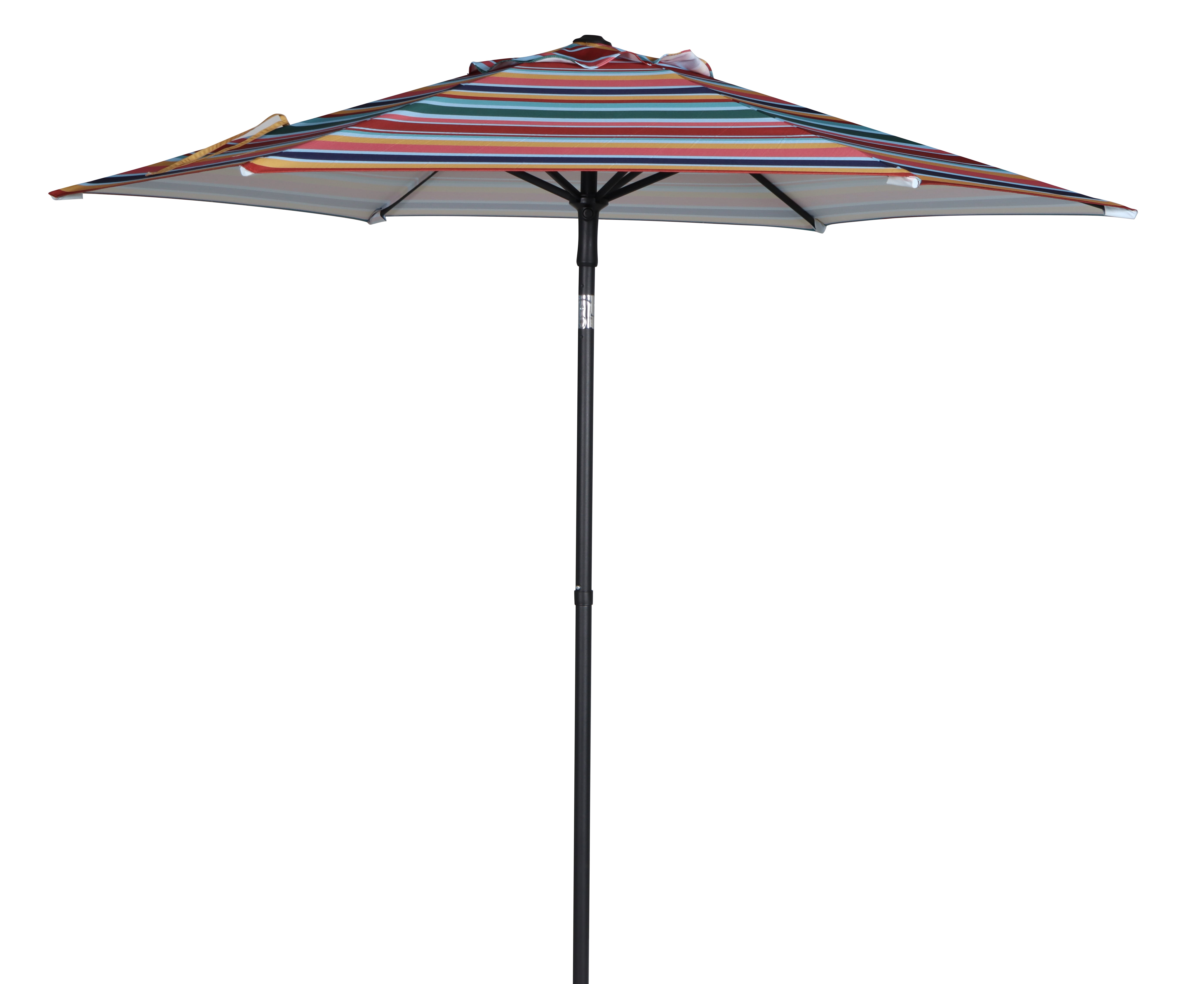 Mainstays 7.5ft Multi Stripe Round Push-up Tilting Market Umbrella ...