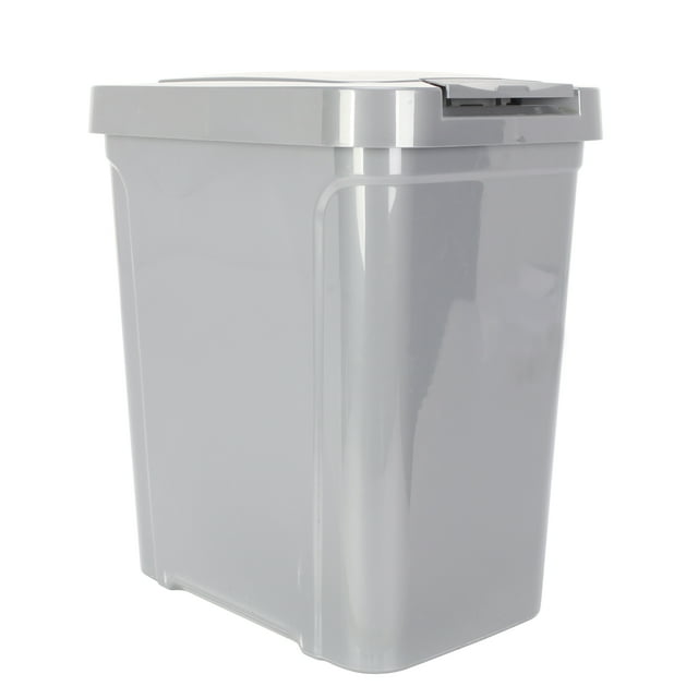 Mainstays 7.6 gal Plastic Touch Top Lid Kitchen Trash Can, Gray ...