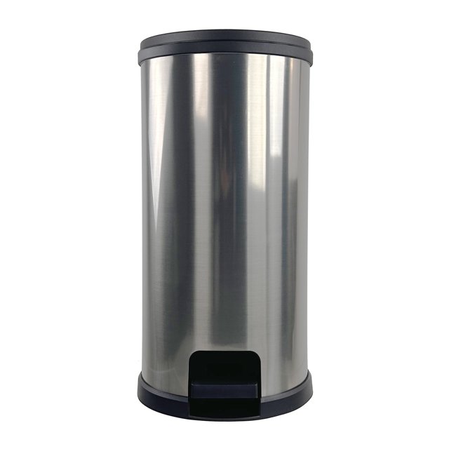 Mainstays 7.9 Gallon Trash Can, Plastic Round Step Kitchen Trash Can ...