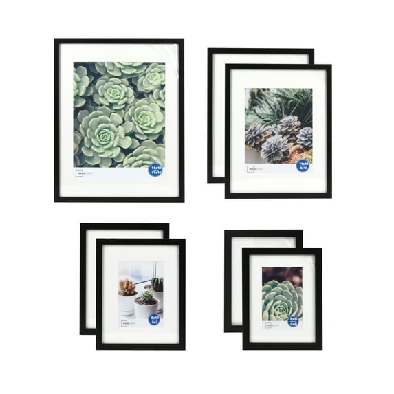 Mainstays Picture Frame Set, 7-Piece Gallery Wall, Black, Multiple ...