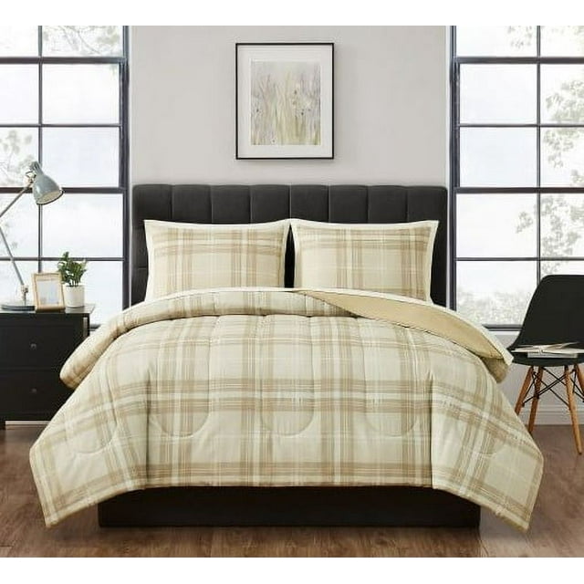 Mainstays 7 Piece Reversible Bed in a Bag Comforter Set with Sheets ...