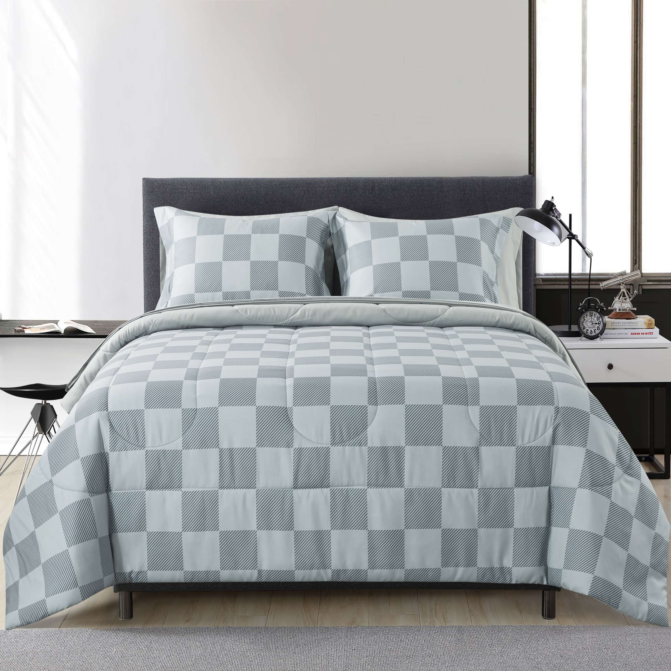 Mainstays 7 Piece Reversible Bed in a Bag Comforter Set with Sheets ...