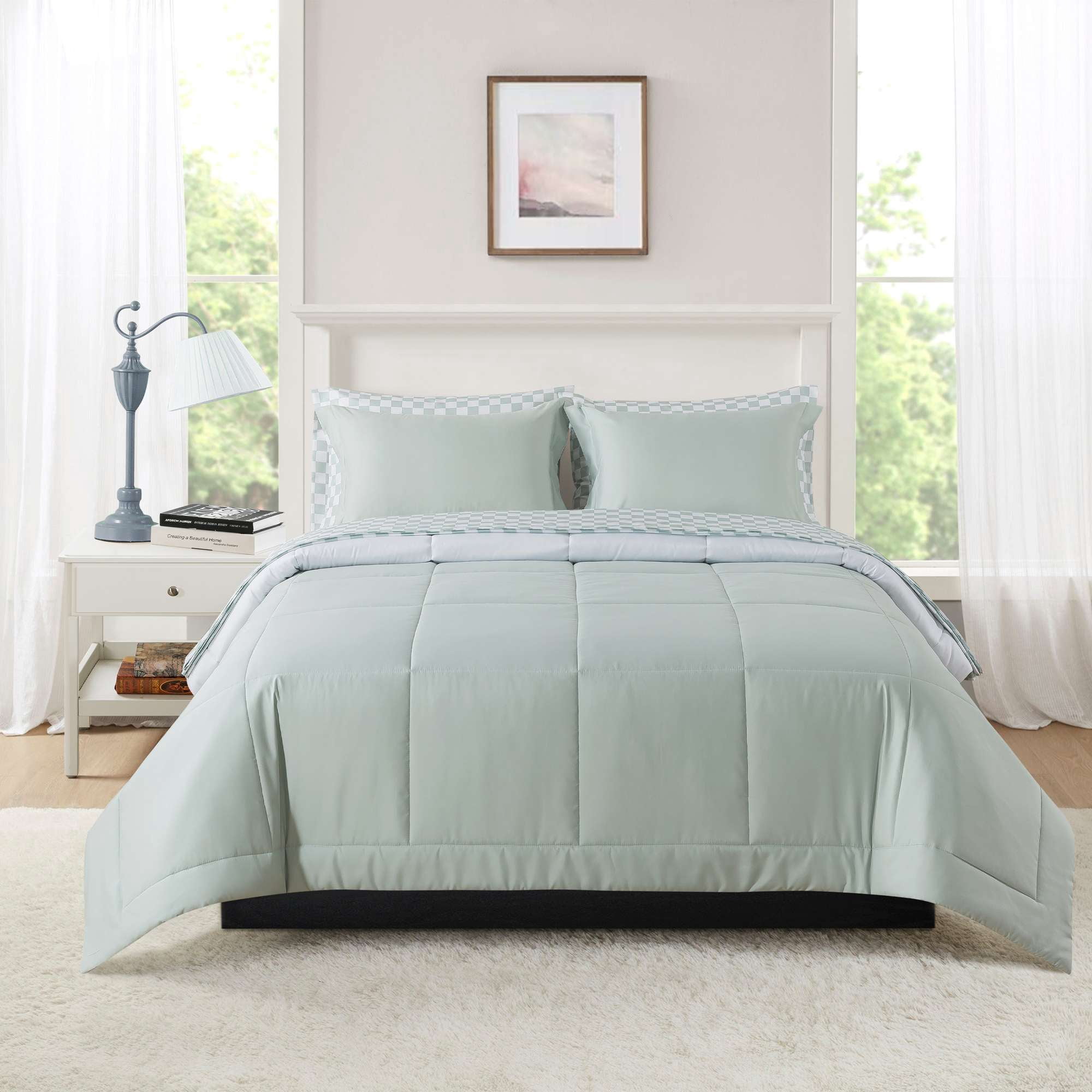 Free Shipping! Mainstays King Reversible Bed in a Bag Comforter Set ...