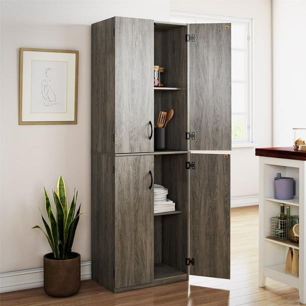 Mainstays 72" 4-Door Storage Cabinet, Gray - Walmart Business Supplies