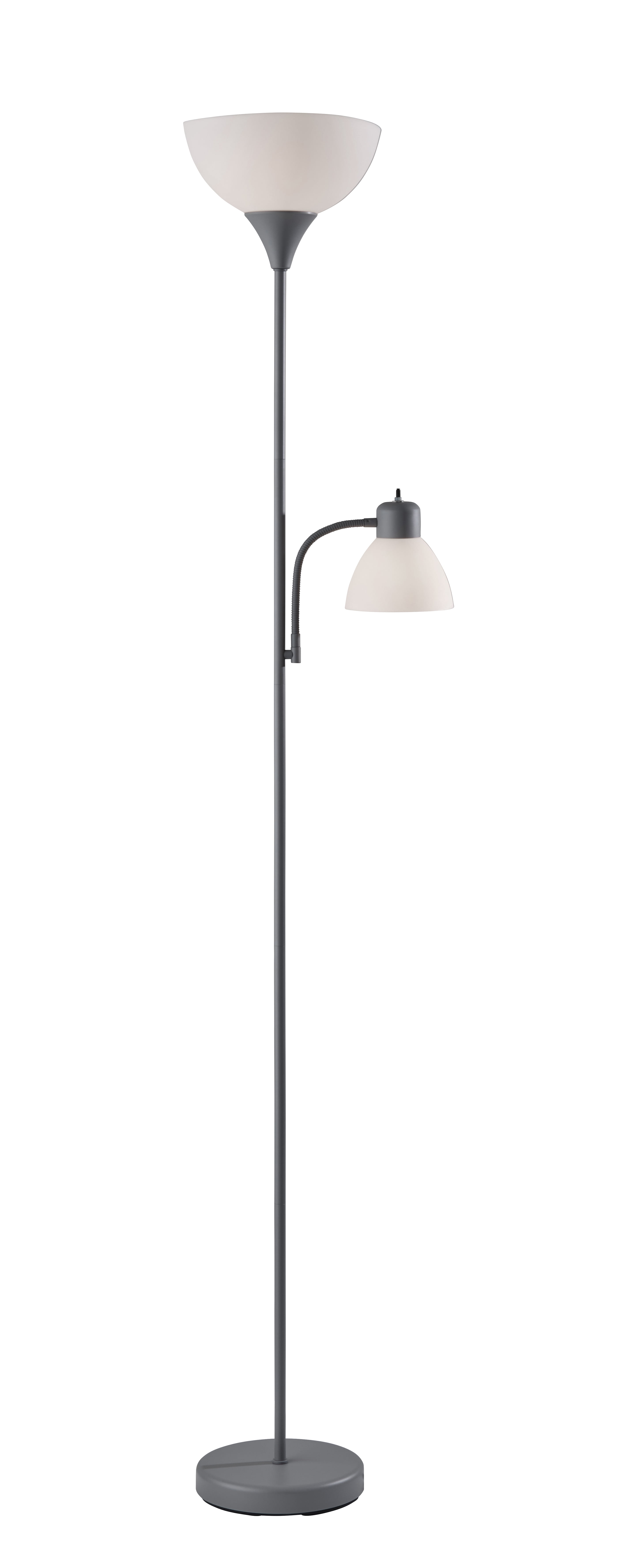 Mainstays 72 inch Silver Combo Floor Lamp with Reading Lamp Modern ...