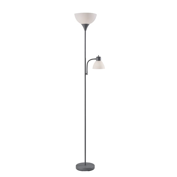 Mainstays 72 inch Silver Combo Floor Lamp with Reading Lamp Modern ...