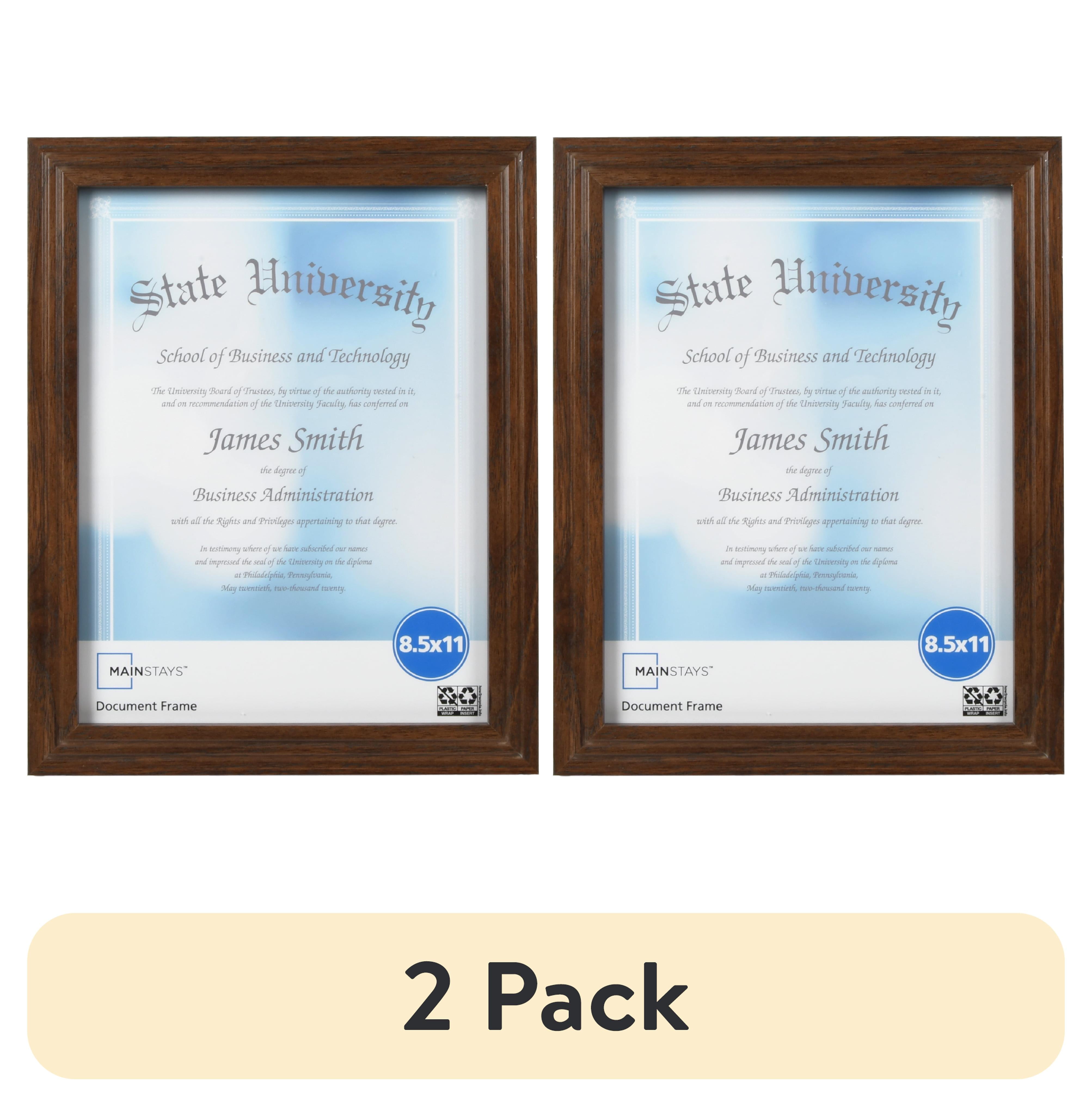 (2 pack) Mainstays 8.5" x 11" Molded Document Certificate Picture Frame ...