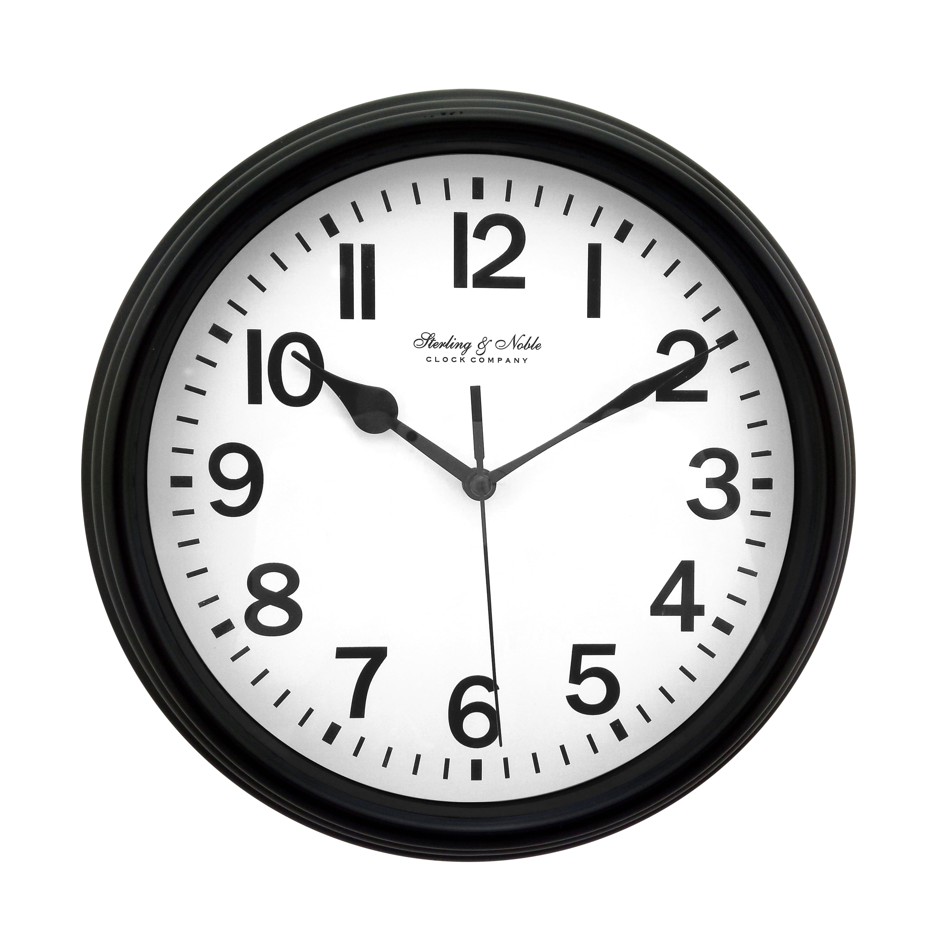 Mainstays 8.75" Black Wall Clock with Quartz Movement and Glass Lens ...
