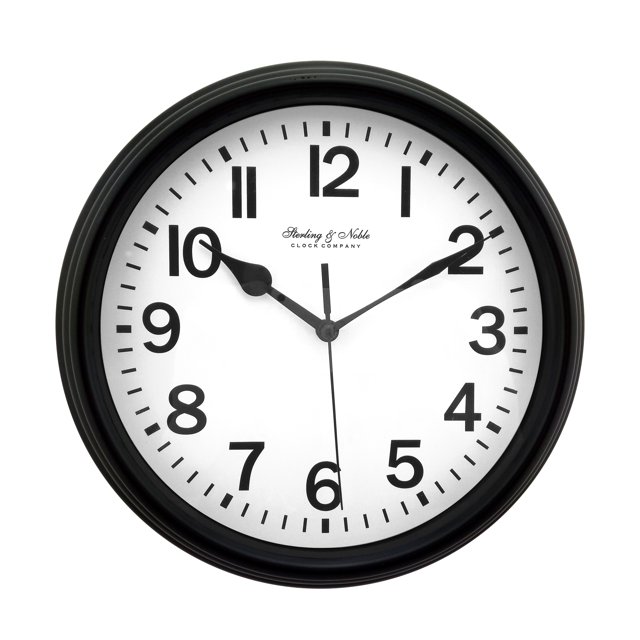 Mainstays 8.75" Basic Clock Black - Walmart Business Supplies