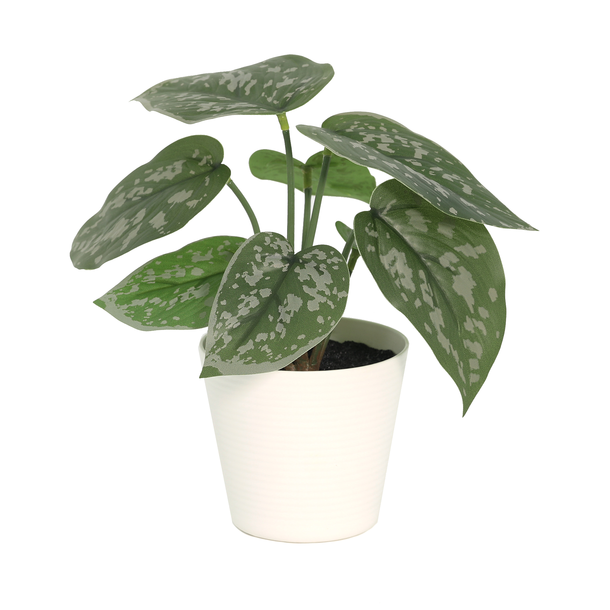 Mainstays 7in Tall Artificial Tabletop Pothos in White Plastic Pot ...