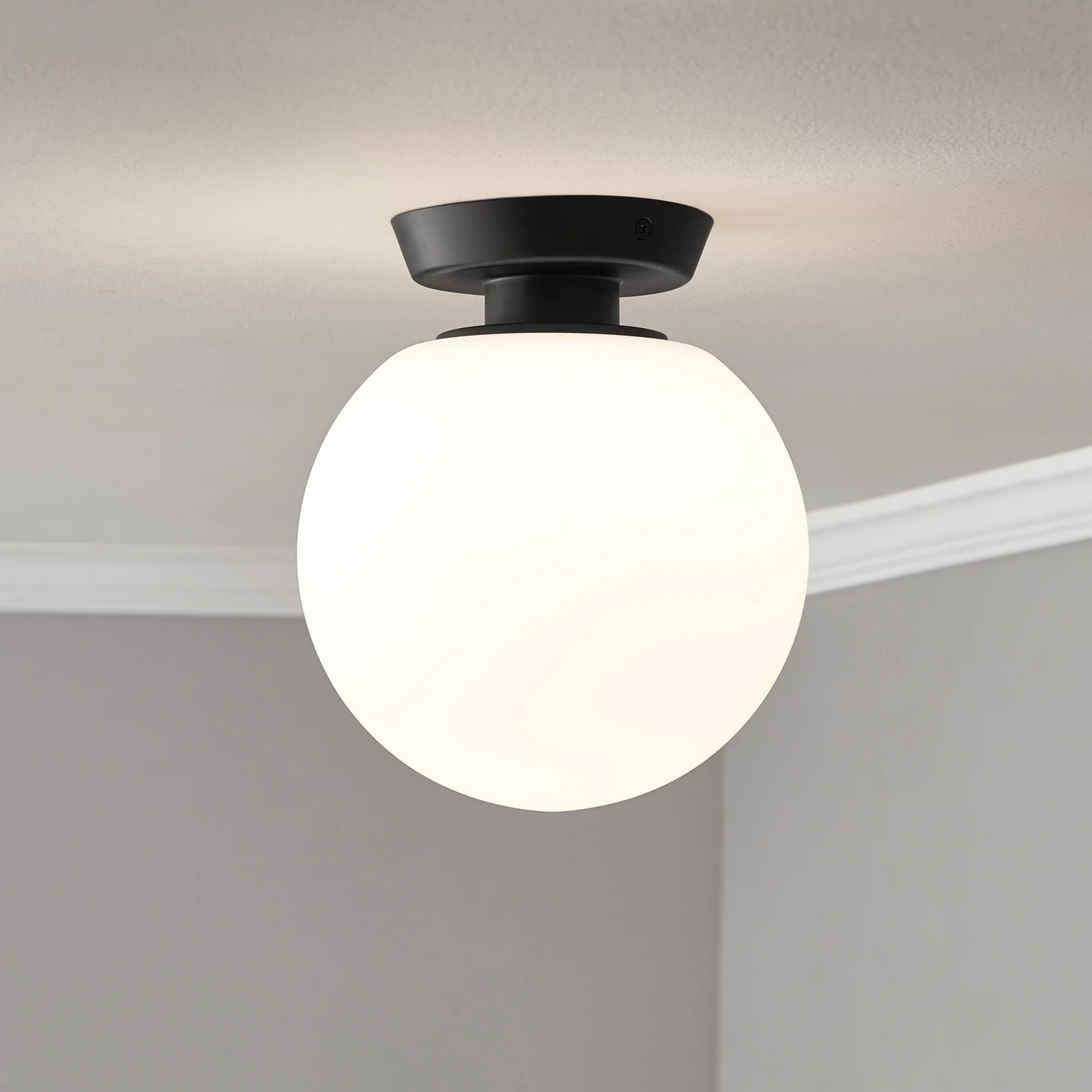 Mainstays 8" Black Integrated LED Flush Mount Ceiling Light with 3 ...
