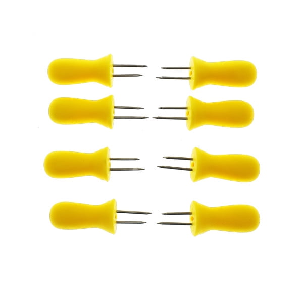 Mainstays 8-Piece Stainless Steel 2-Prong Interlocking Corn Skewer Set ...
