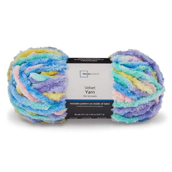 Mainstays 80 yd. Multi Pastel Velvet Yarn, 100% Polyester - Walmart.com