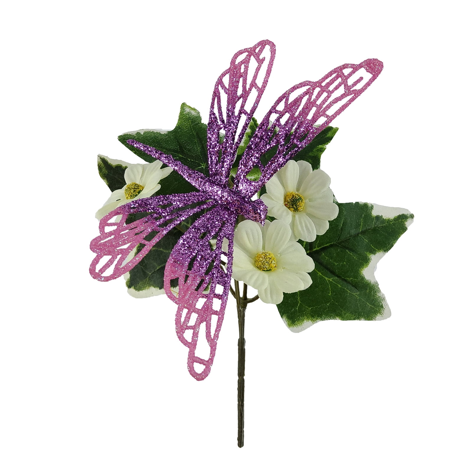 Mainstays 8in Indoor Artificial Floral Pick, Mini White Flower with ...