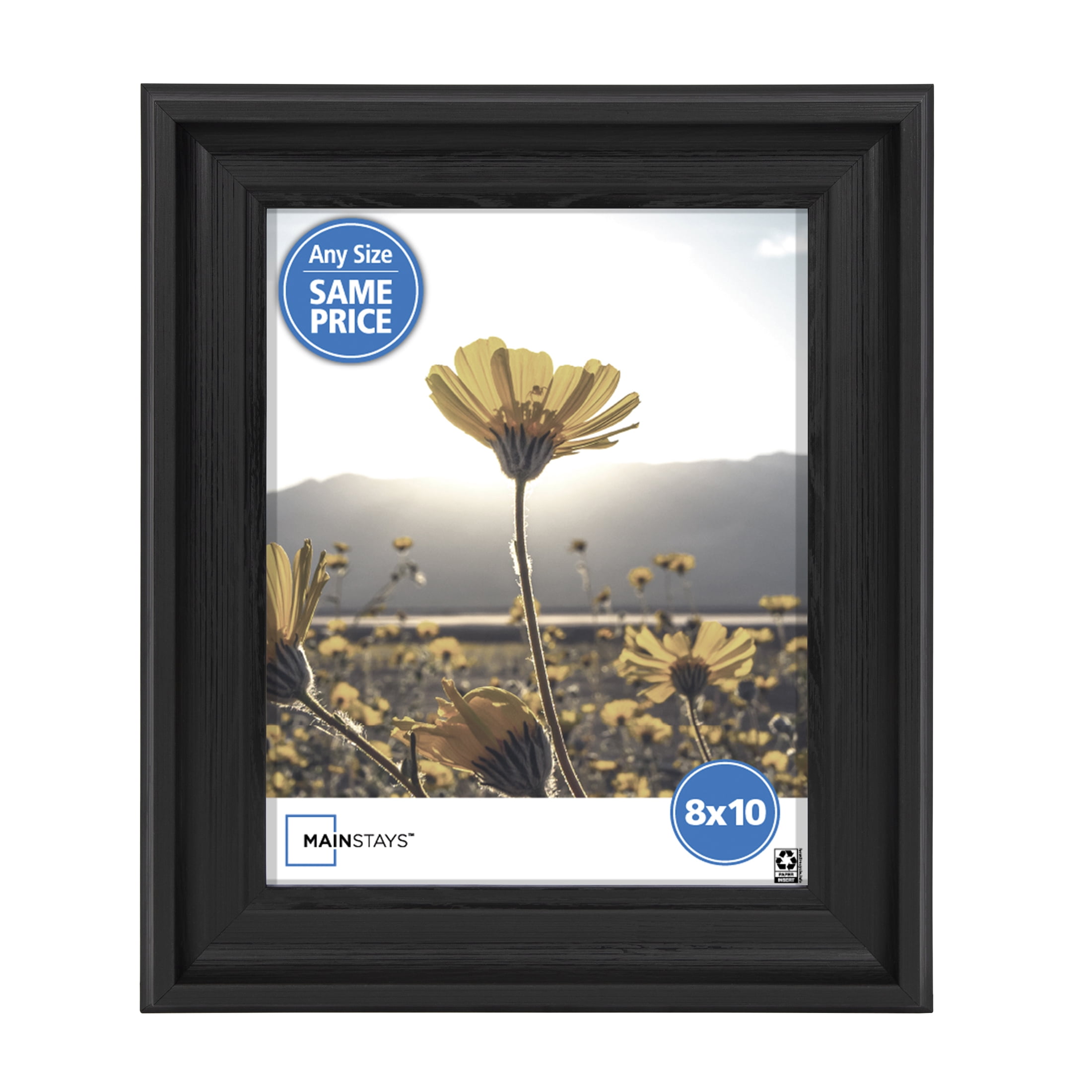 Mainstays 8x10 Curved Decorative Tabletop Picture Frame, Black ...