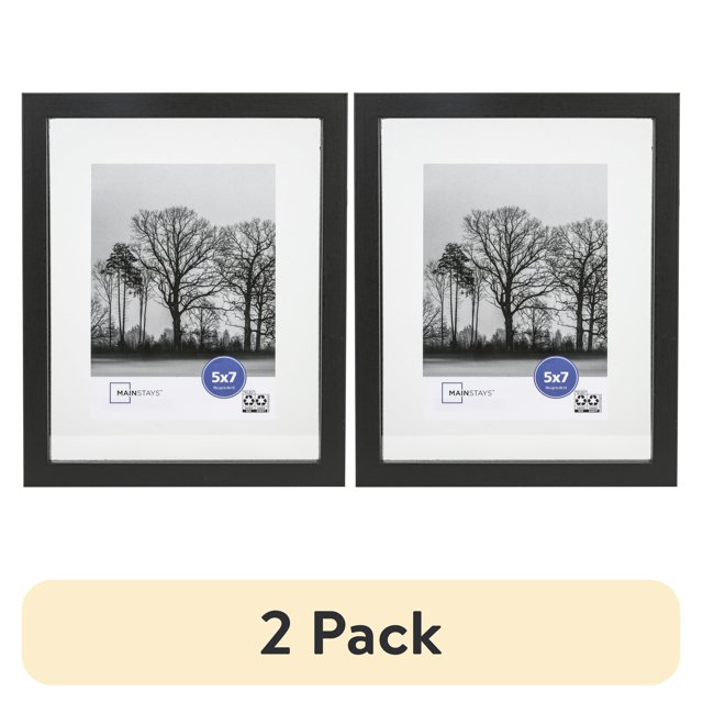 (2 pack) Mainstays 8x10 Float to 5x7 Black Linear Float Picture Frame ...