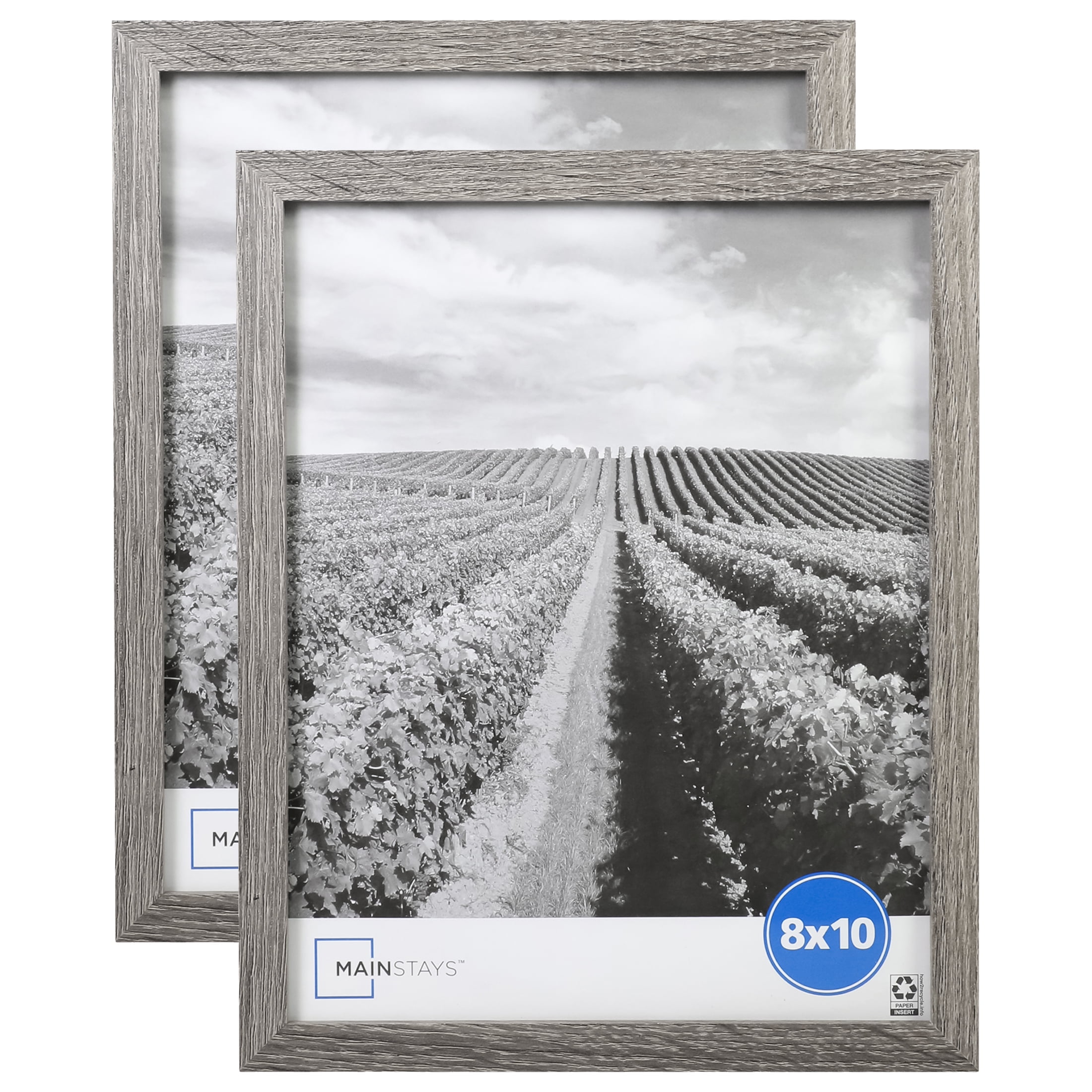 Mainstays 8x10 Linear Picture Frame, Rustic Gray, Set of 2 - Walmart.com