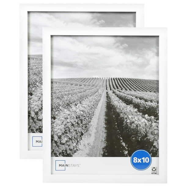 Mainstays 8x10 Linear Gallery Wall Picture Frame, White, Set of 2 ...