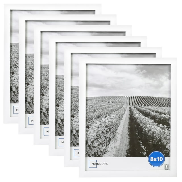 Mainstays 8x10 White Linear Gallery Wall Picture Frames Set of 6 for ...