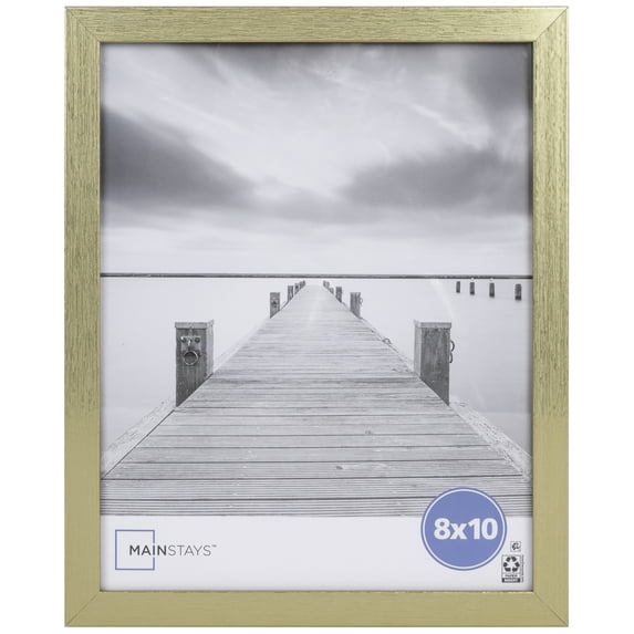 Mainstays 8x10 Linear Gold Picture Frame, Elegant Gallery Display for ...