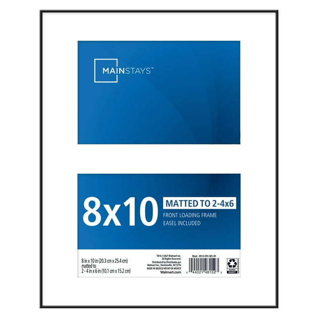 Mainstays 8x10 Matted to 4x6 2-Opening Front Loading Basic Tabletop ...