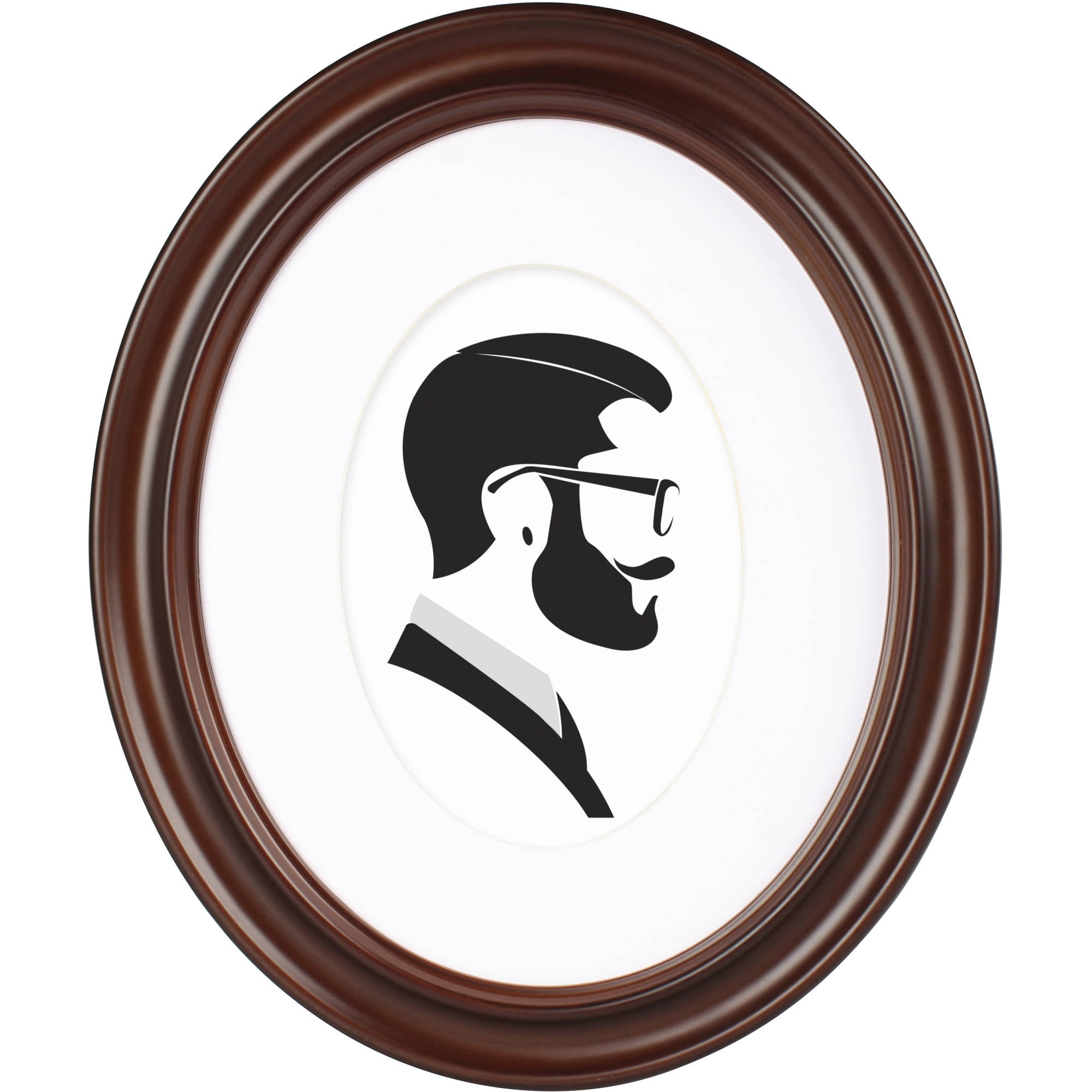 Mainstays 8x10 Matted to 5x7 Oval Picture Frame, Brown - Walmart.com