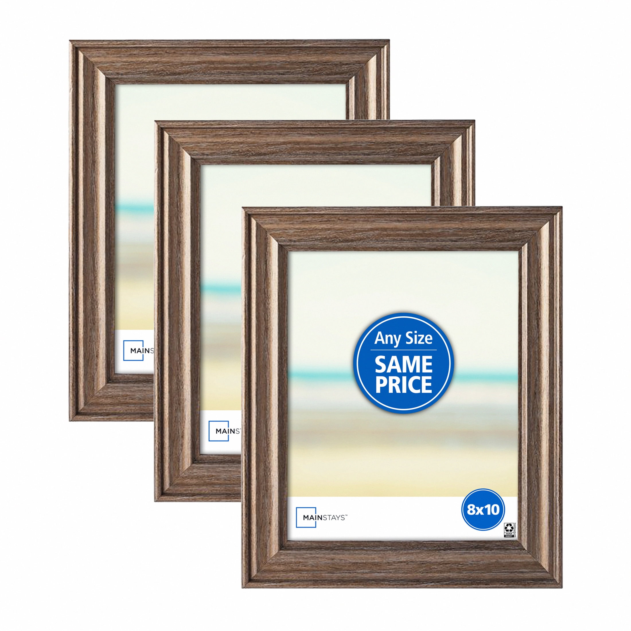 Mainstays 8x10 Metallic Bronze Picture Frames, Set of 3 - Walmart.com