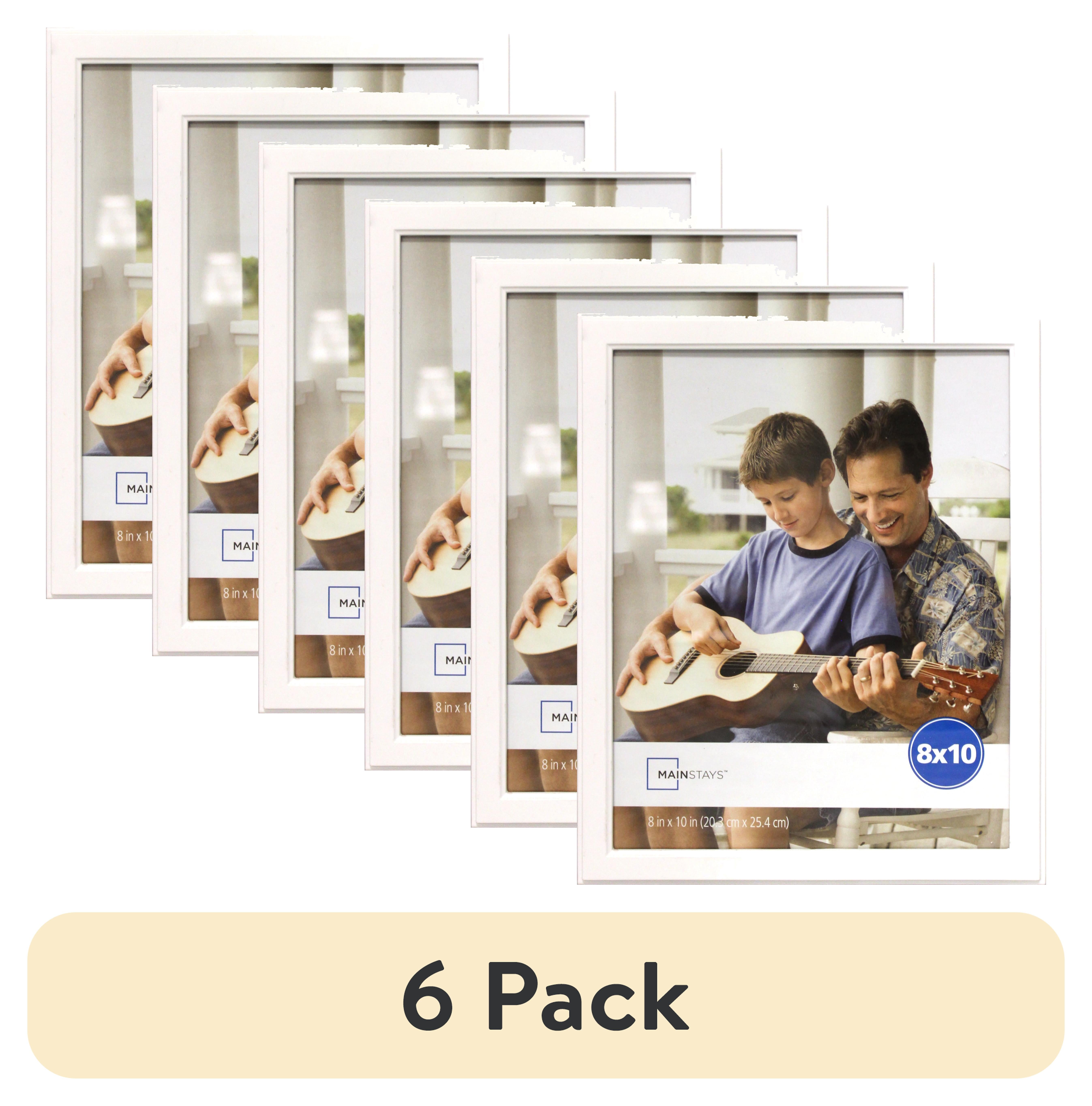 (6 pack) Mainstays 8x10 Step White Basic Tabletop Picture Frame ...