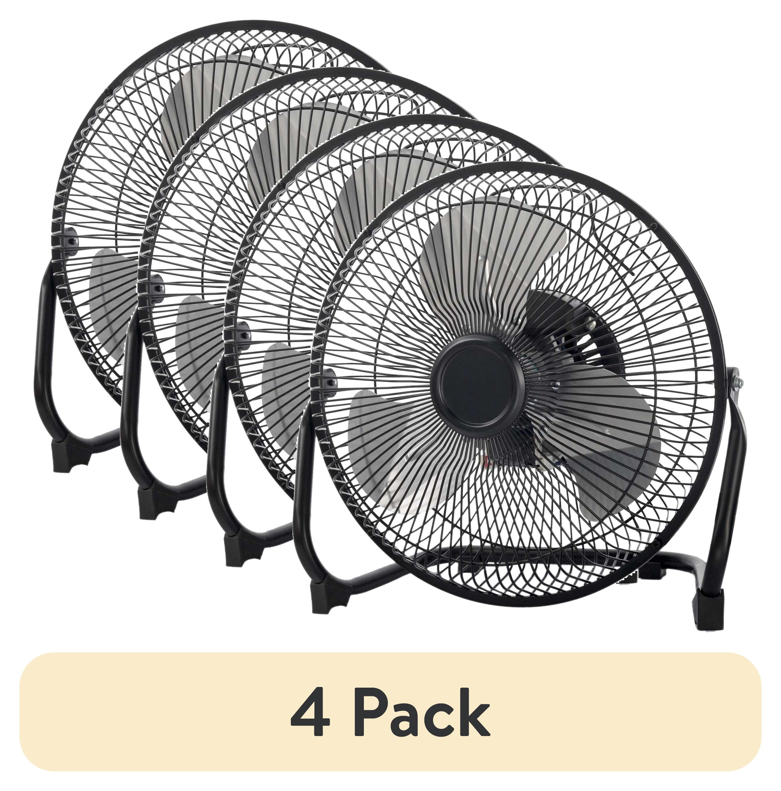 (4 pack) Mainstays 9" 3-Speed High Velocity Wall Mountable Black New ...