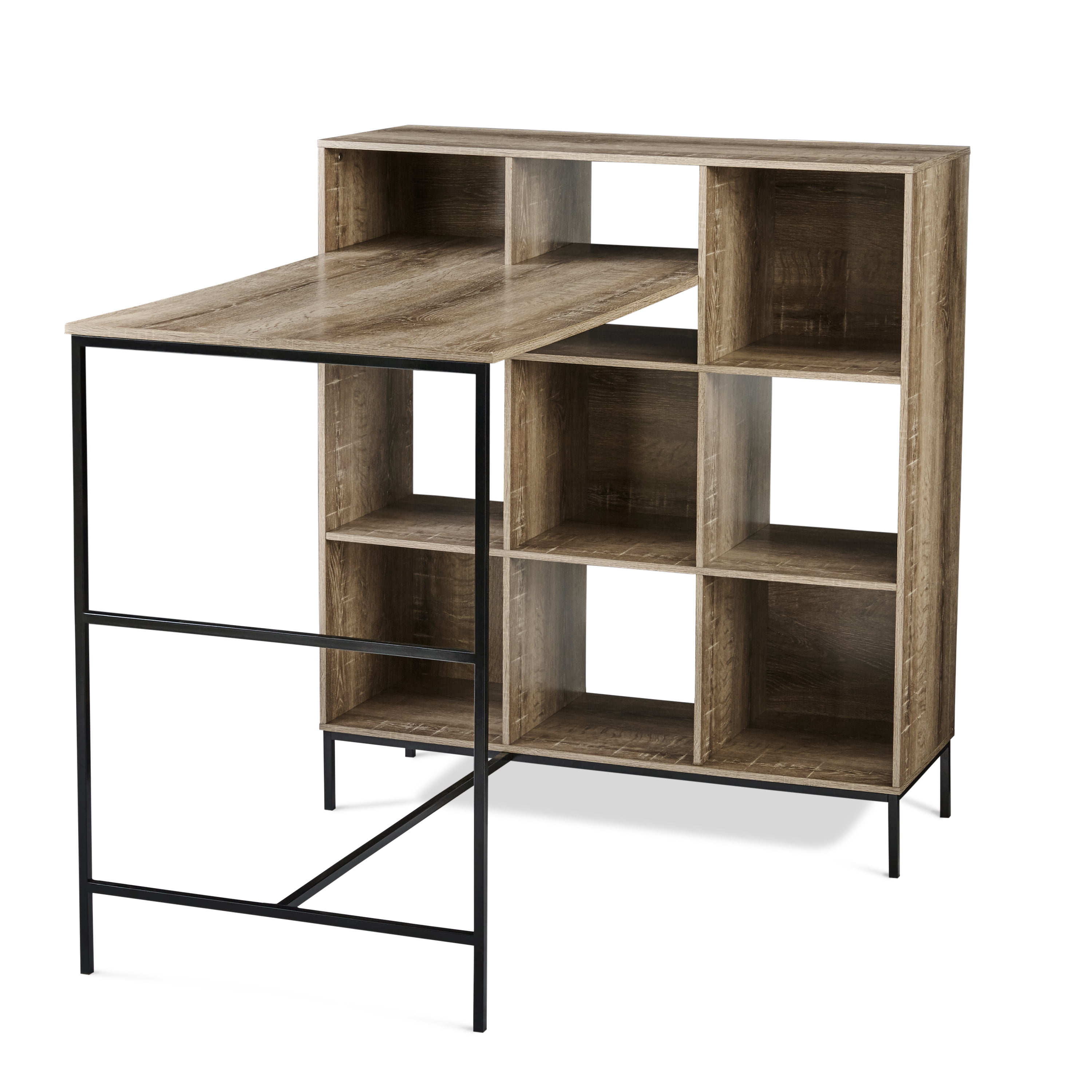 Mainstays 9-Cube Standing Storage Desk, Rustic Brown - Walmart Business ...