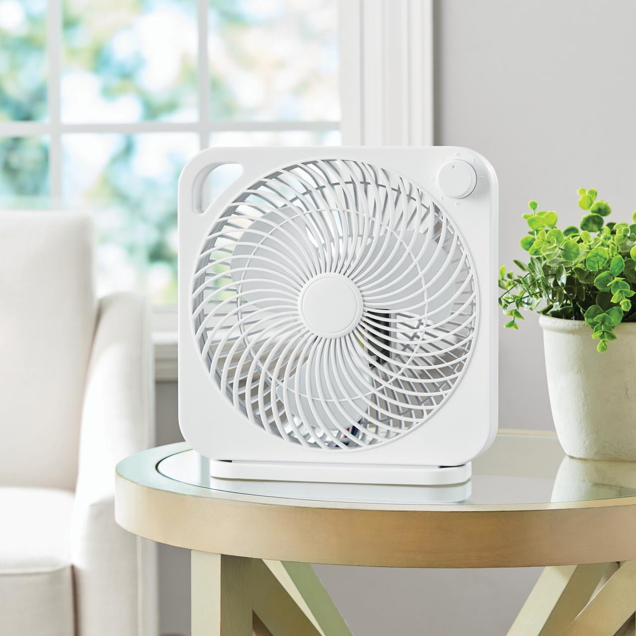 Mainstays 9 inch Personal Box Fan with 3 Speeds Indoor White - Walmart.com