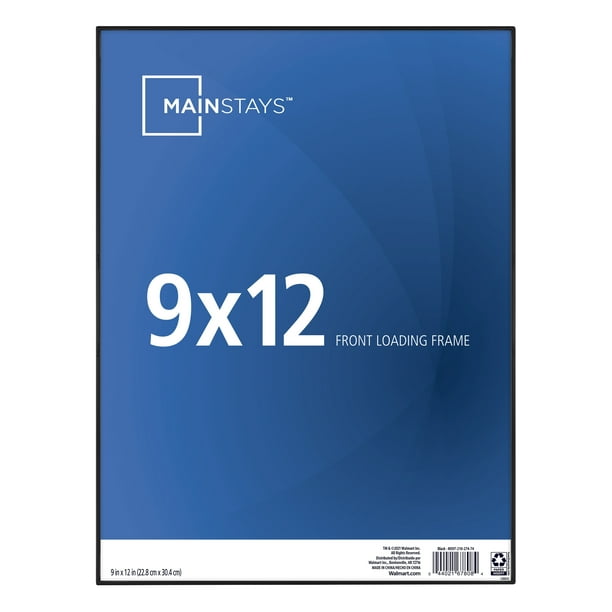 Mainstays 9x12 Front Loading Wall Picture Frame, Black - Walmart ...