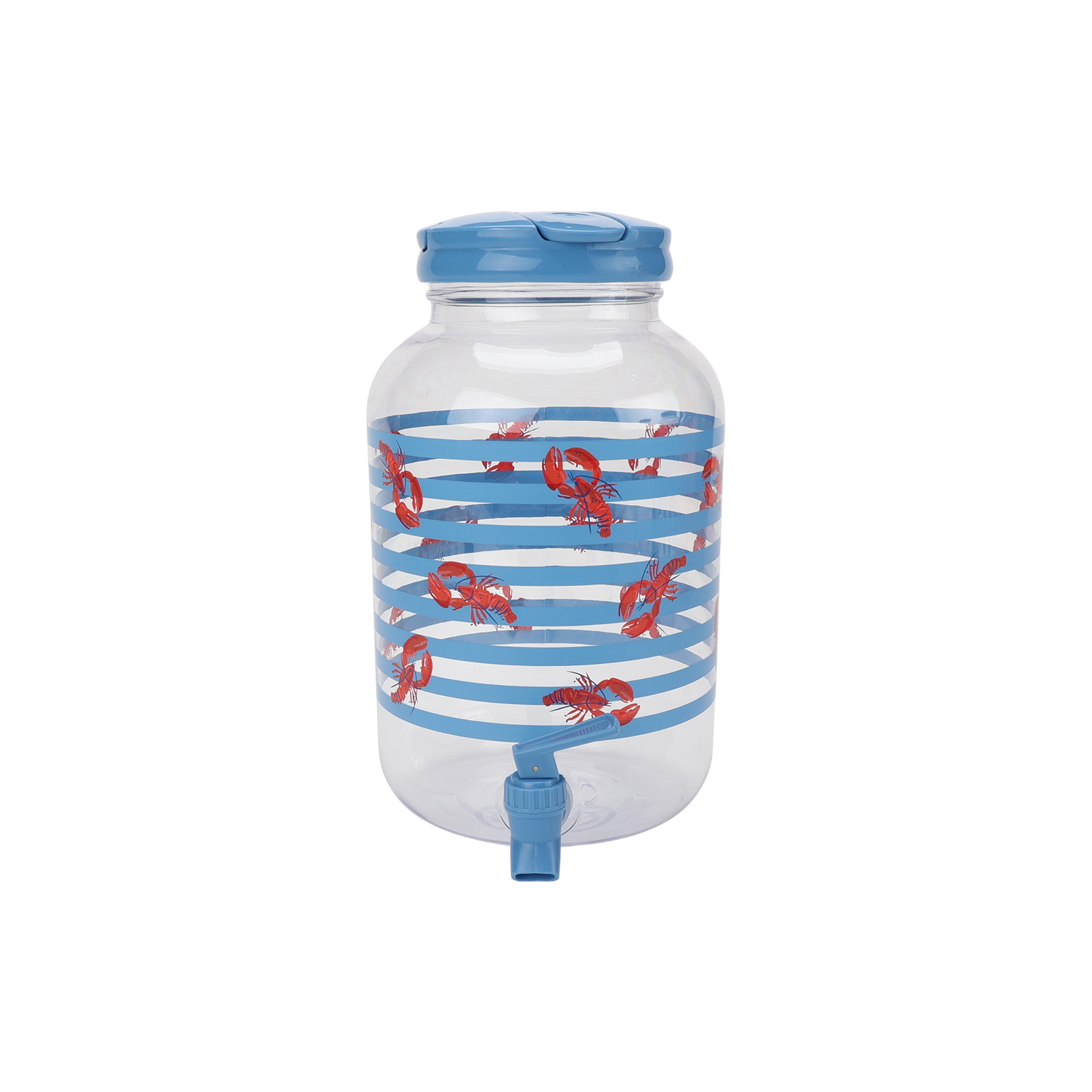 Mainstays Acrylic 1.2 Gallon Beverage Dispenser, Lobster Pattern ...