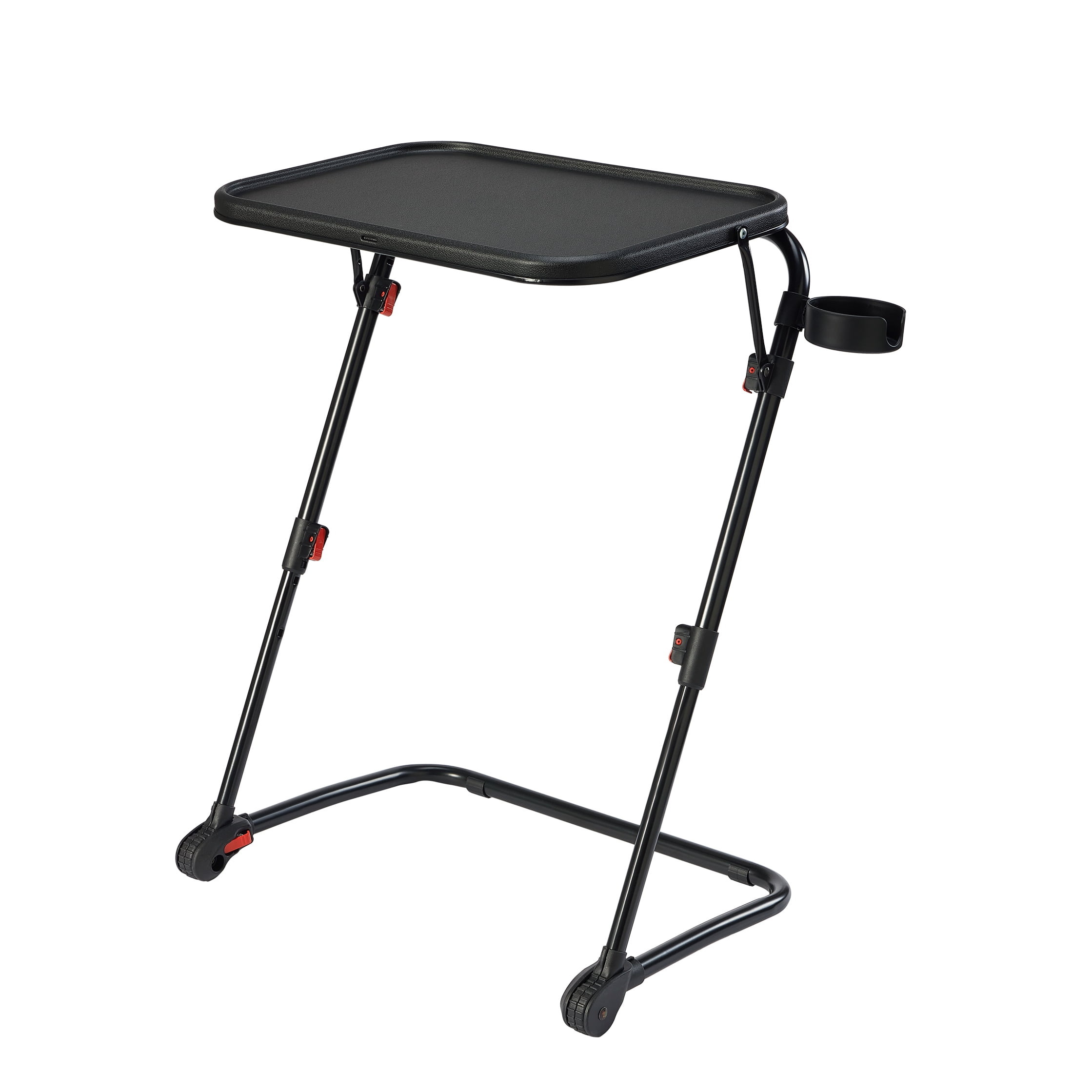 Mainstays Adjustable Folding TV Tray With Cup Holder Black, 20.87"W x ...