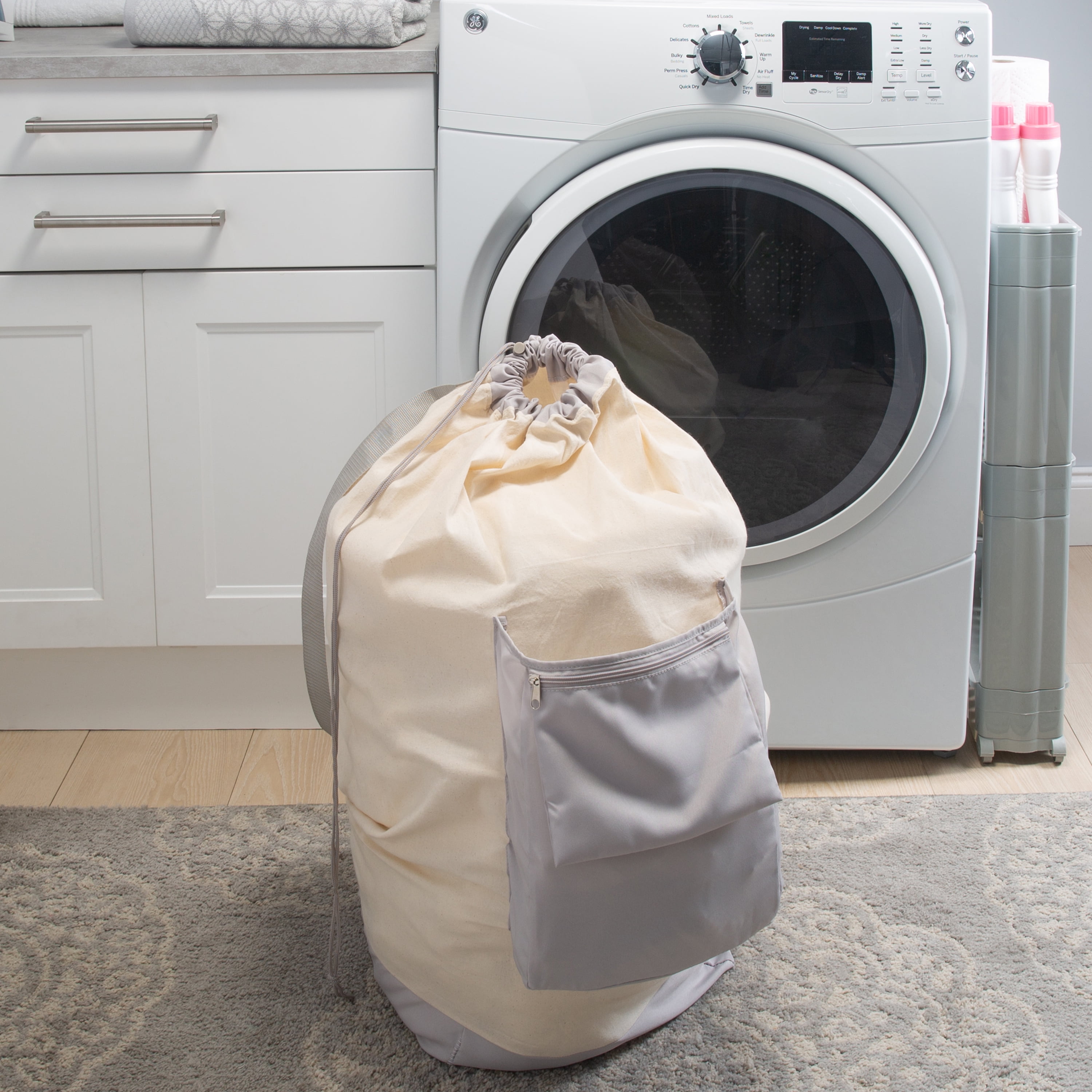 Mainstays Adult Canvas Fabric Laundry Bag, Gray - Walmart.com