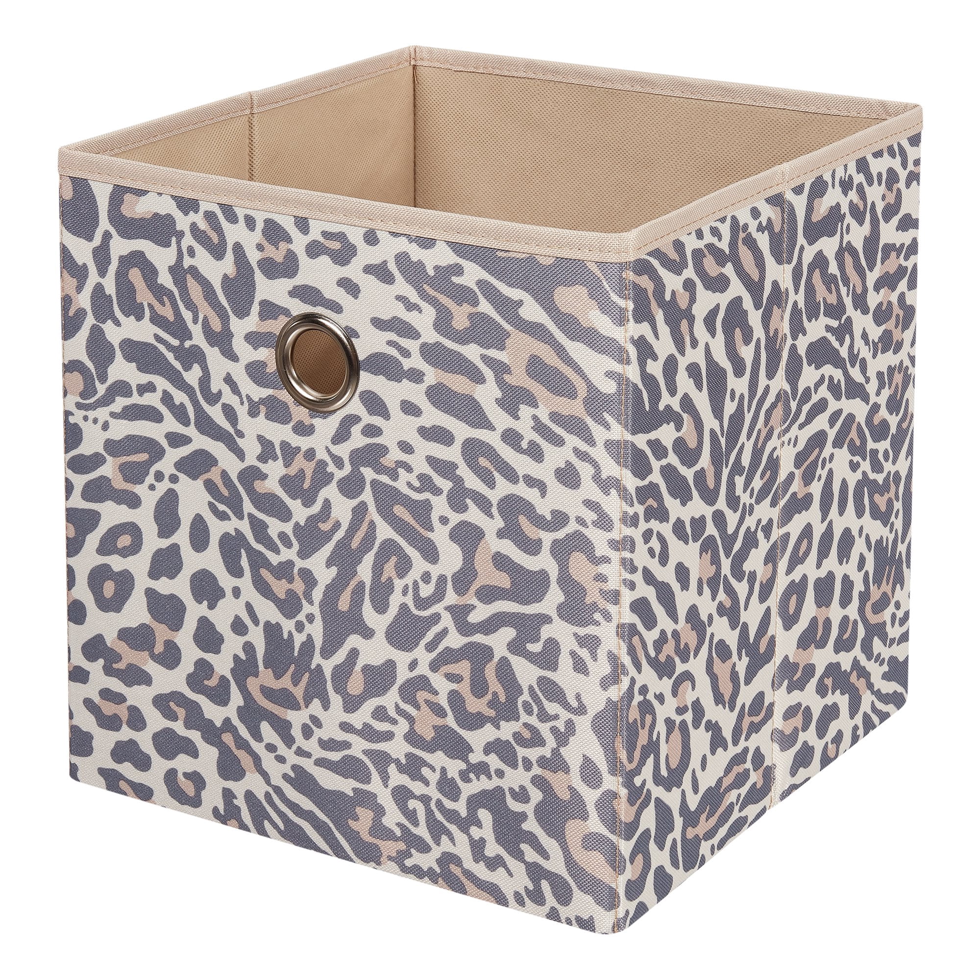 Mainstays Adult Collapsible Fabric Cube Storage Bin, Animal Print ...