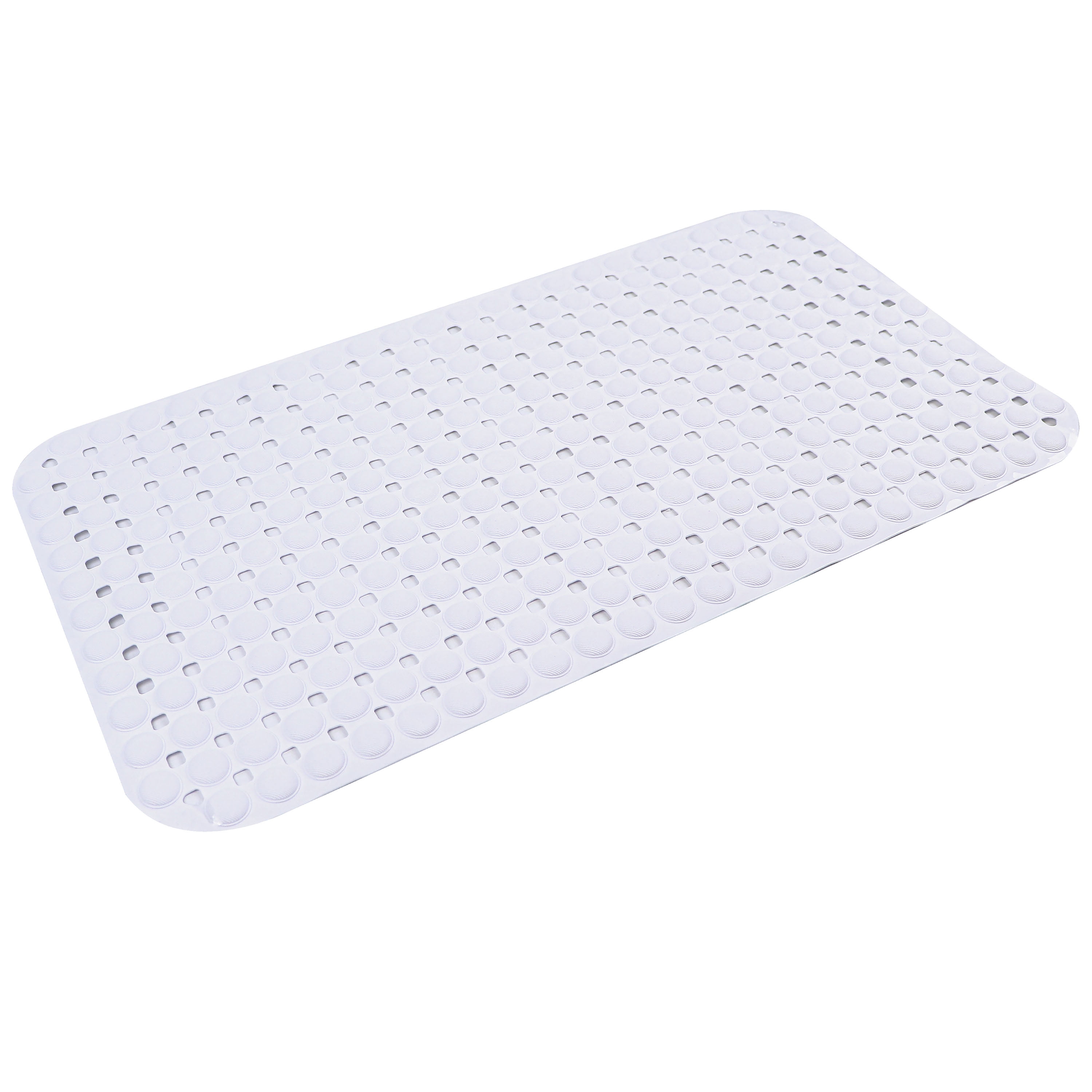 Mainstays Cushioned Antimicrobial Tub Mat with Suction Cups, White ...