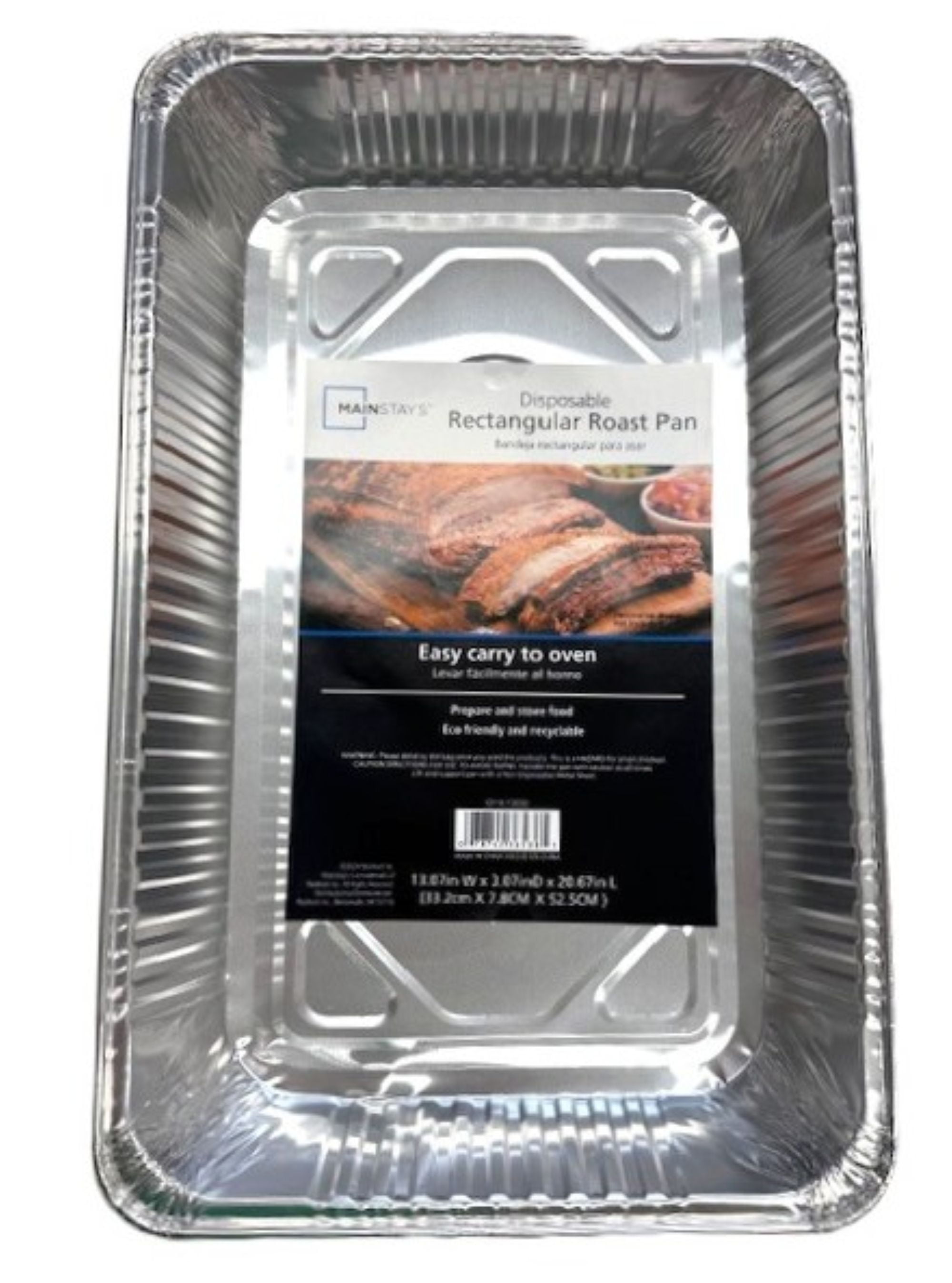 Mainstays Aluminum Rectangular Roaster Pans 9in W x 1.84in D x 12.75in ...