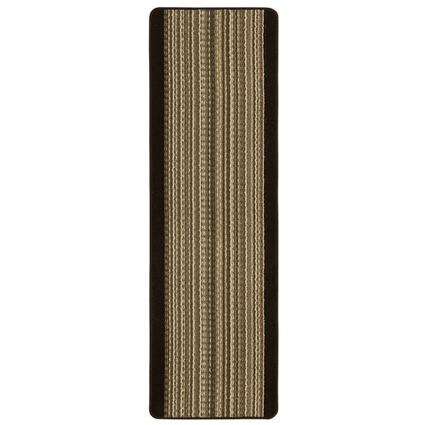 Mainstays Apollo Striped Indoor Polypropylene Runner Rug, Tan and ...