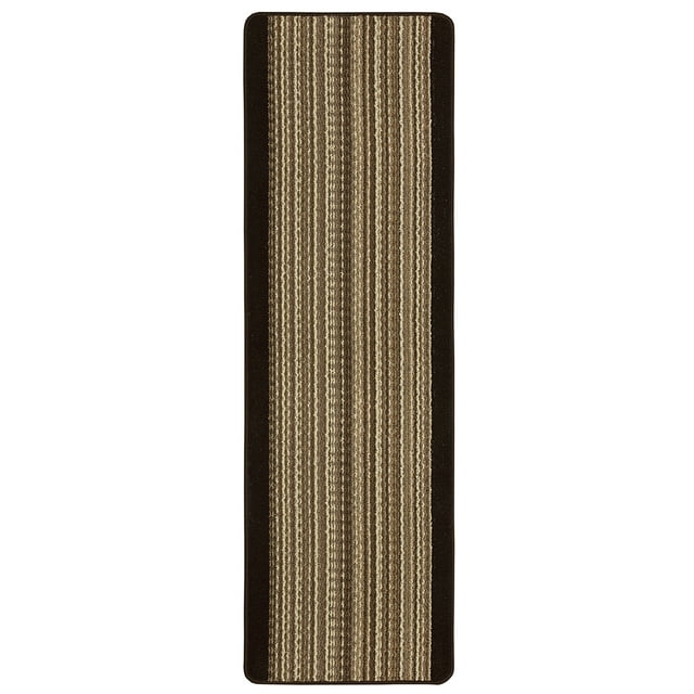Mainstays Apollo Striped Indoor Polypropylene Runner Rug, Tan and ...