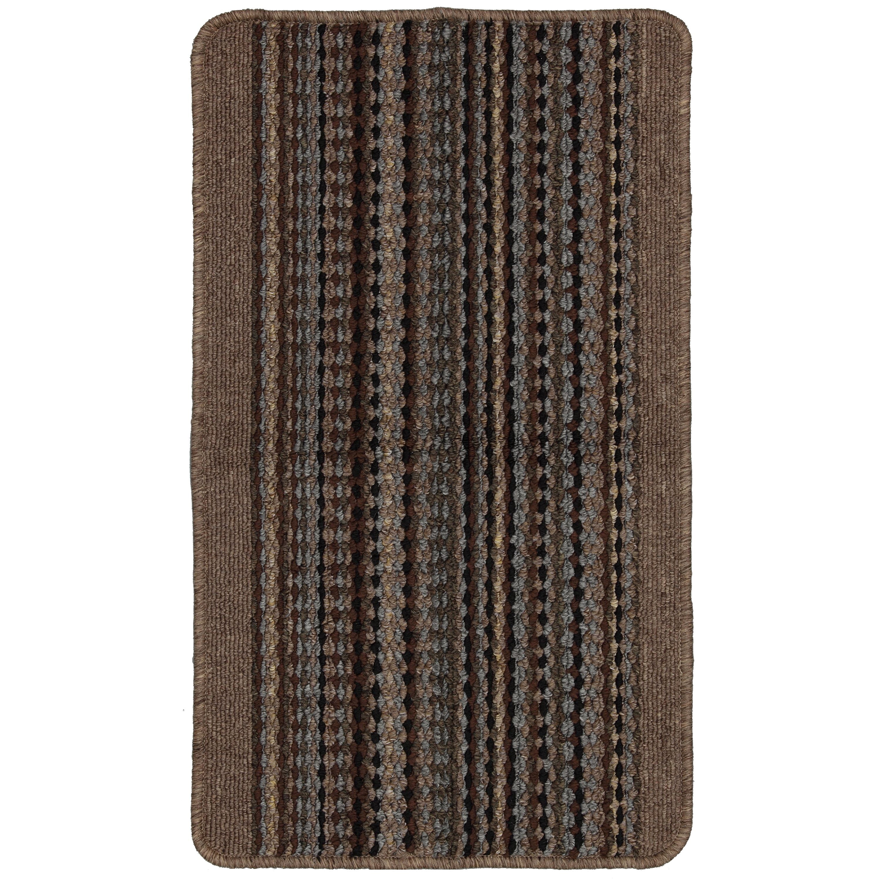 Mainstays Apollo Tufted Neutral Striped Area Rug, 17" x 30", Stain ...