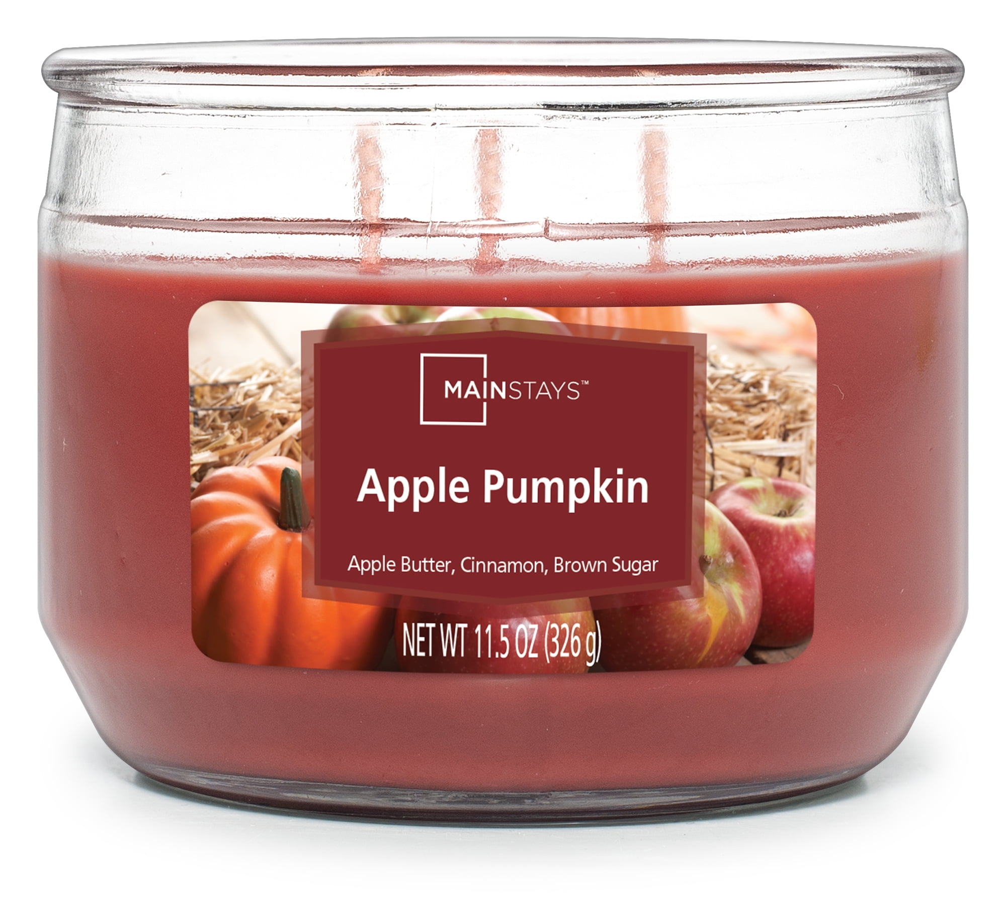 Mainstays Apple Pumpkin Scented 3 Wick Candle, 11.5 oz. - Walmart.com