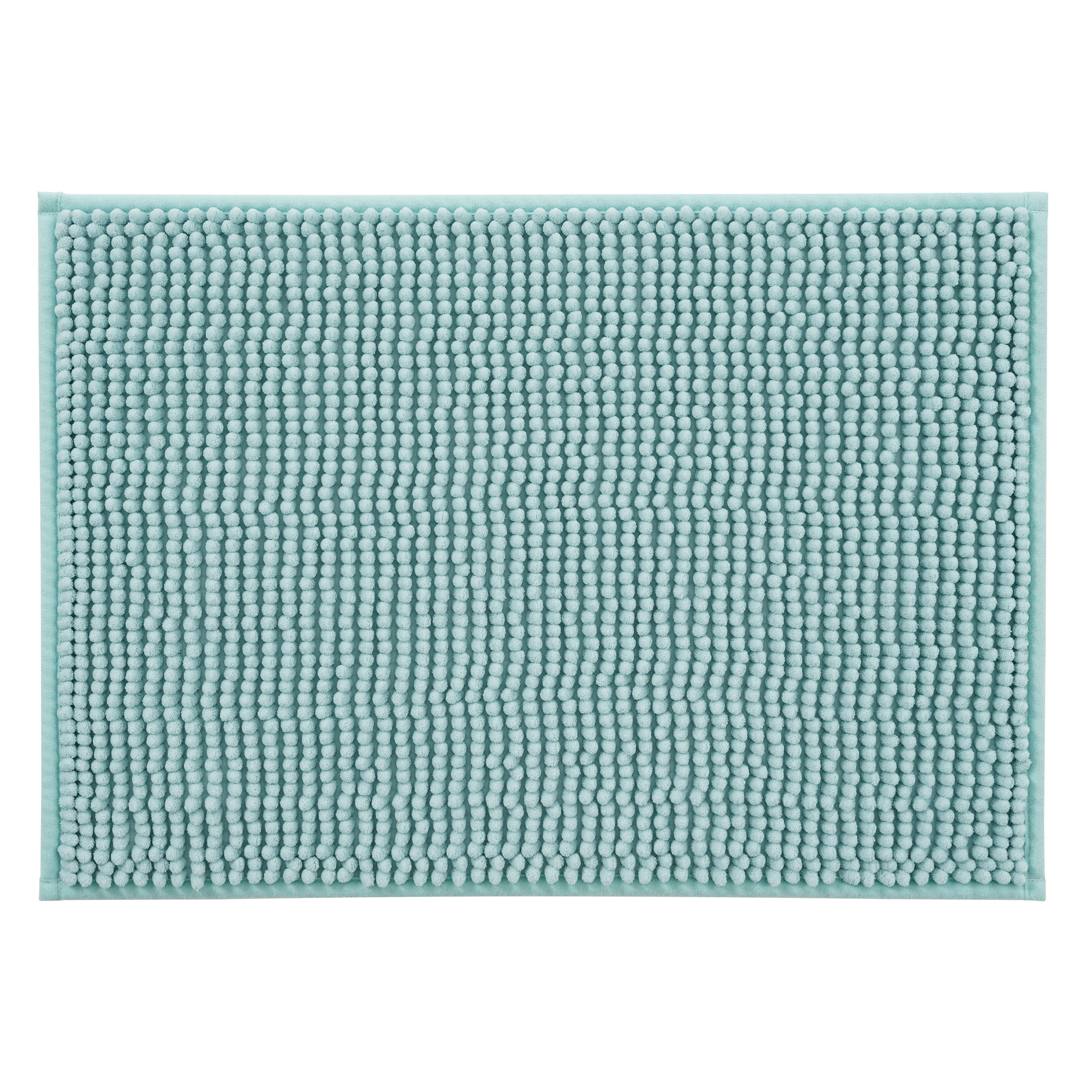 Mainstays Aqua Chenille Noodle Bath Rug 17"x24", One Piece - Walmart.com